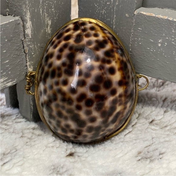 Jewelry | Brown Tiger Cowrie Shell Trinket Box Handmade Keepsake ...